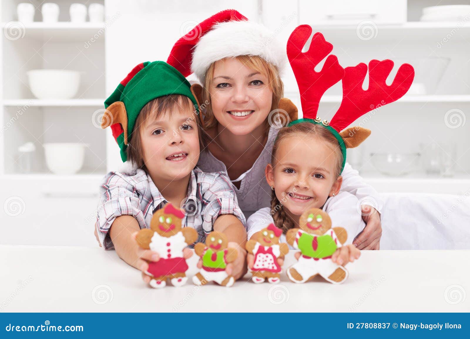 Family Making Gingerbread Cookie People Stock Image - Image of cookie ...