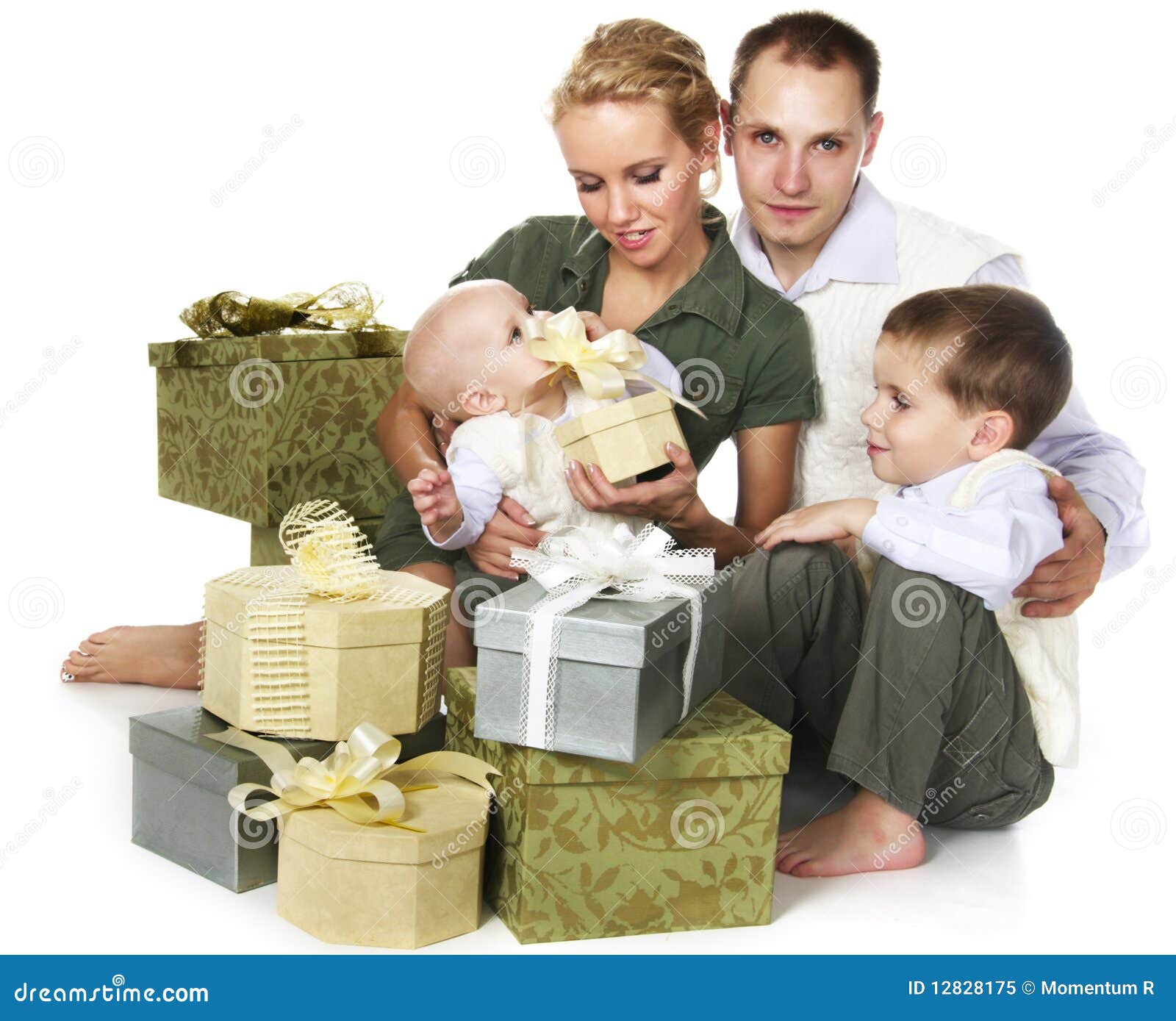 Family with Many Gift Boxes Stock Image - Image of caucasian, birthday ...