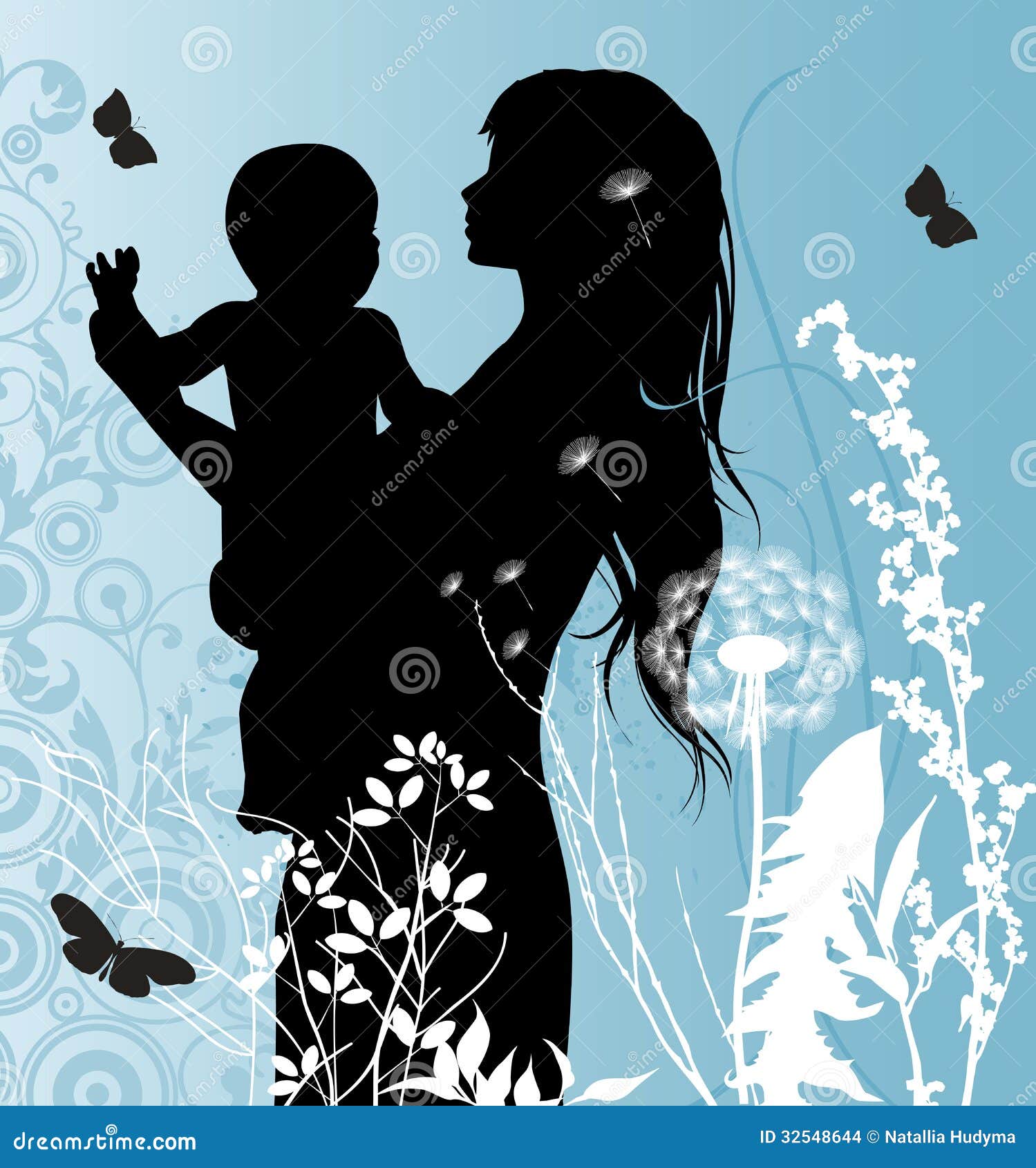 Family, Mather and Baby stock vector. Illustration of color - 32548644