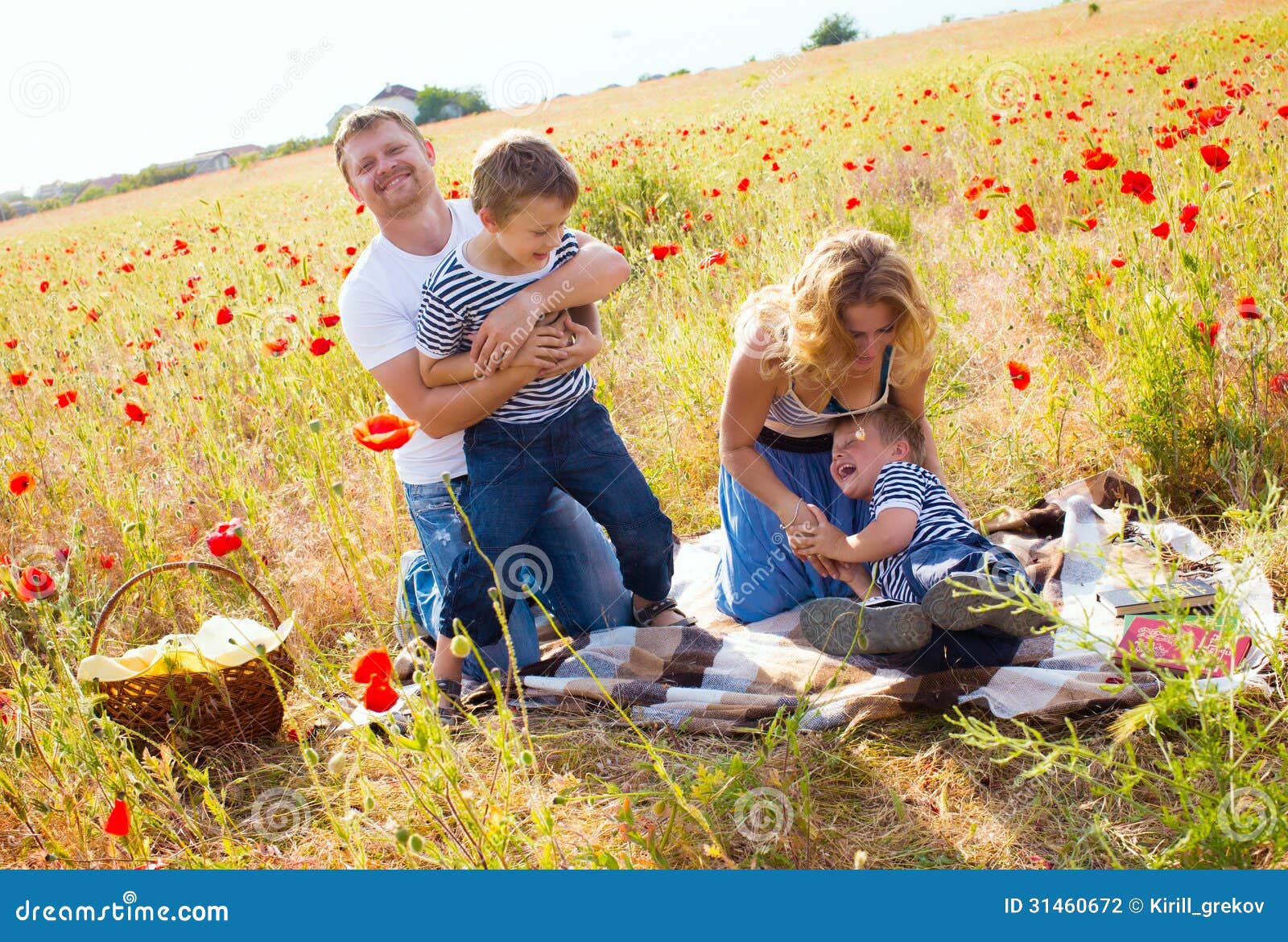 Family on the meadow stock photo. Image of person, park - 31460672