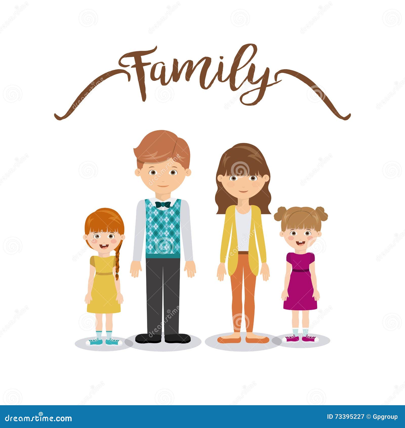 Family members design stock vector. Illustration of little - 73395227