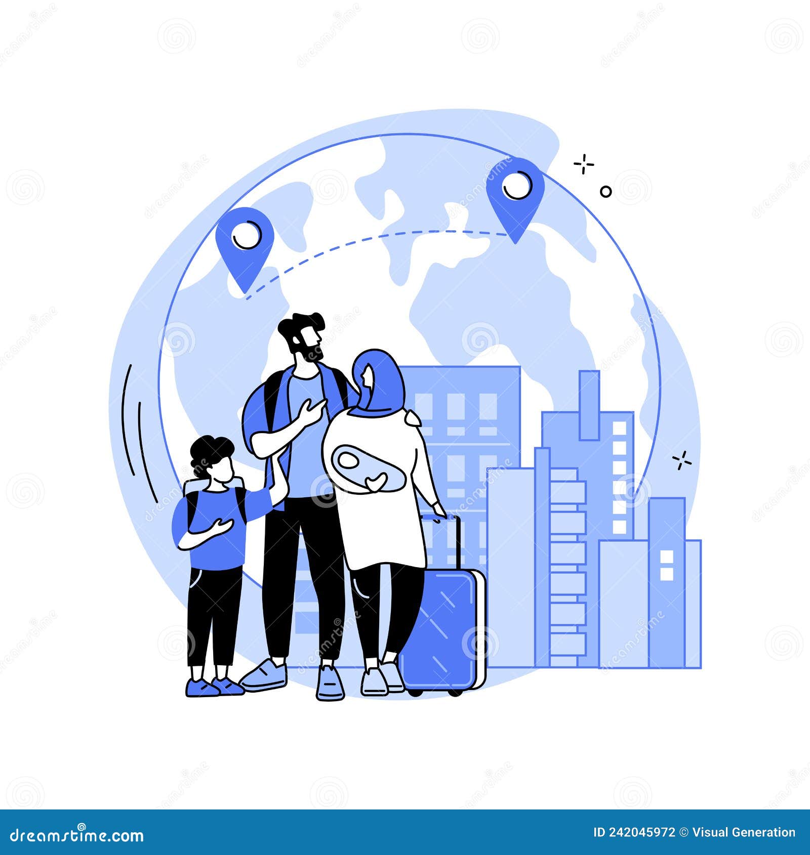 Family Migration Abstract Concept Vector Illustration. Stock Vector ...