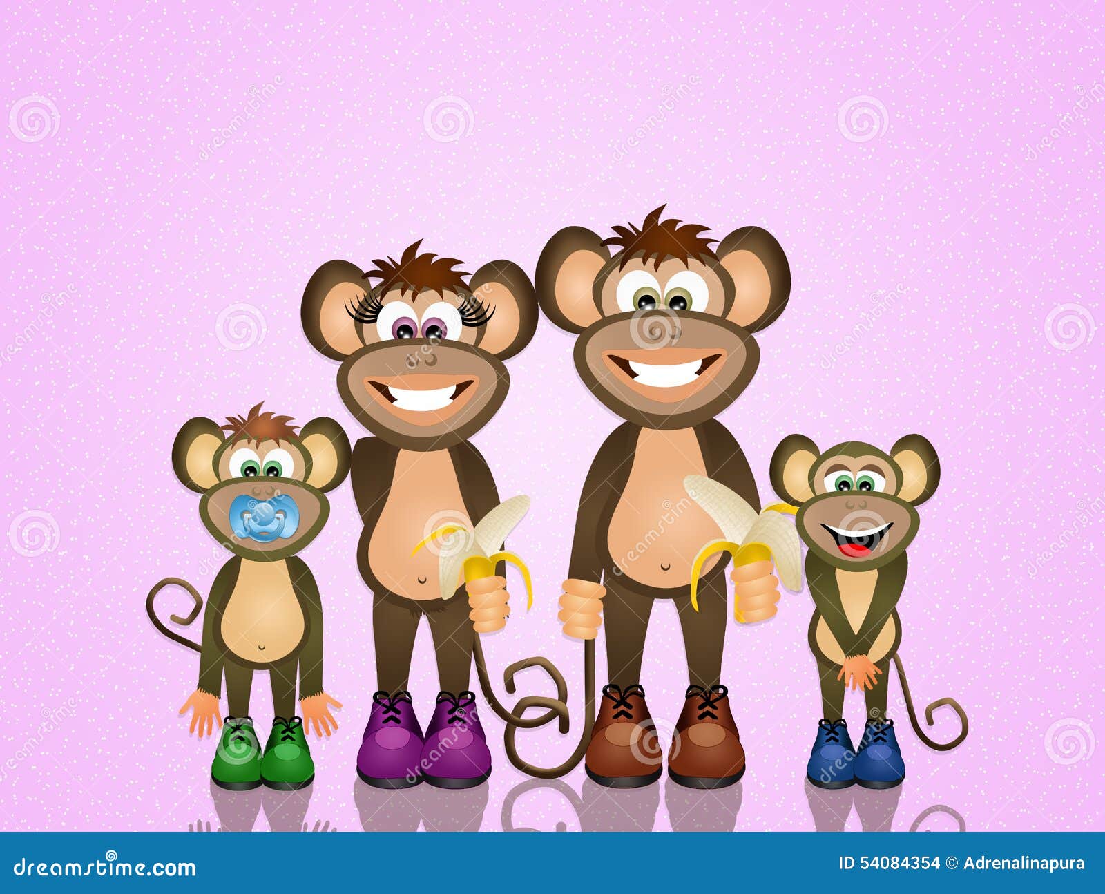 Family monkeys stock illustration. Illustration of joyful - 54084354