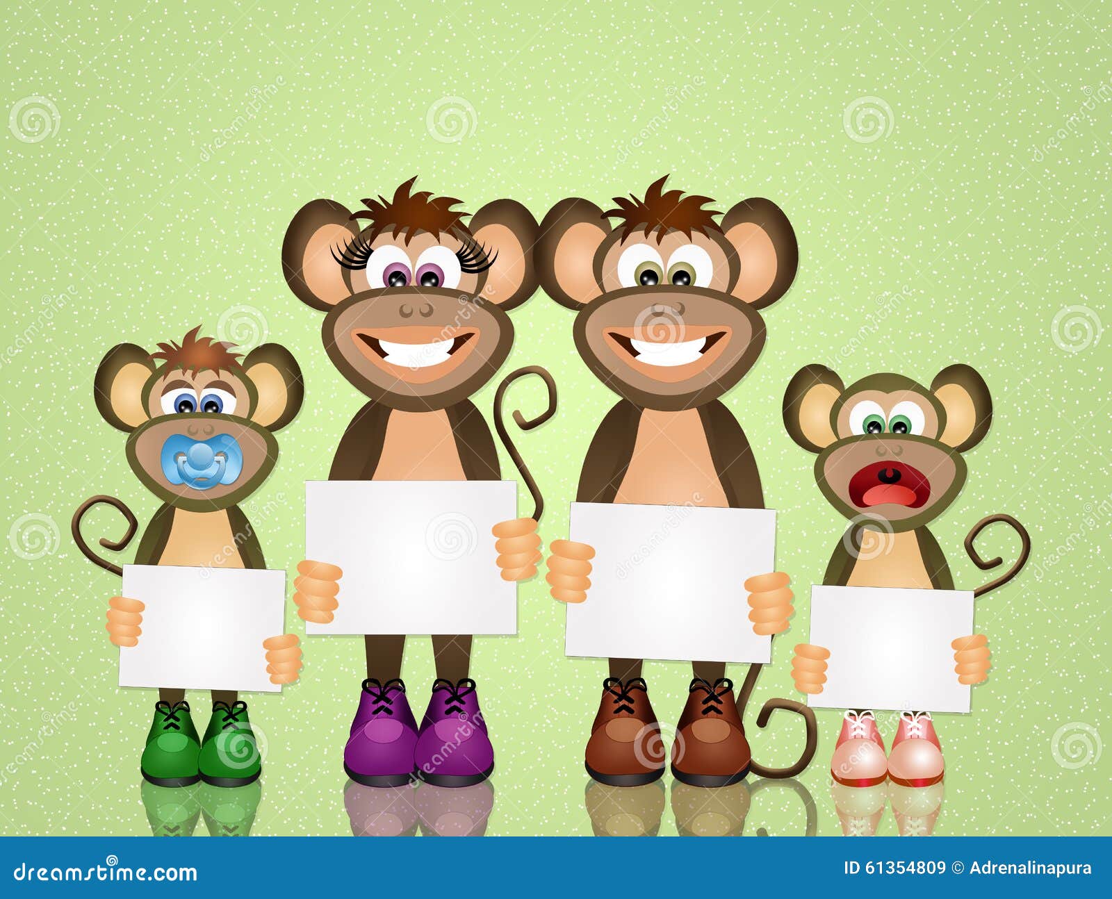 Family of monkeys stock illustration. Illustration of monkeys - 61354809