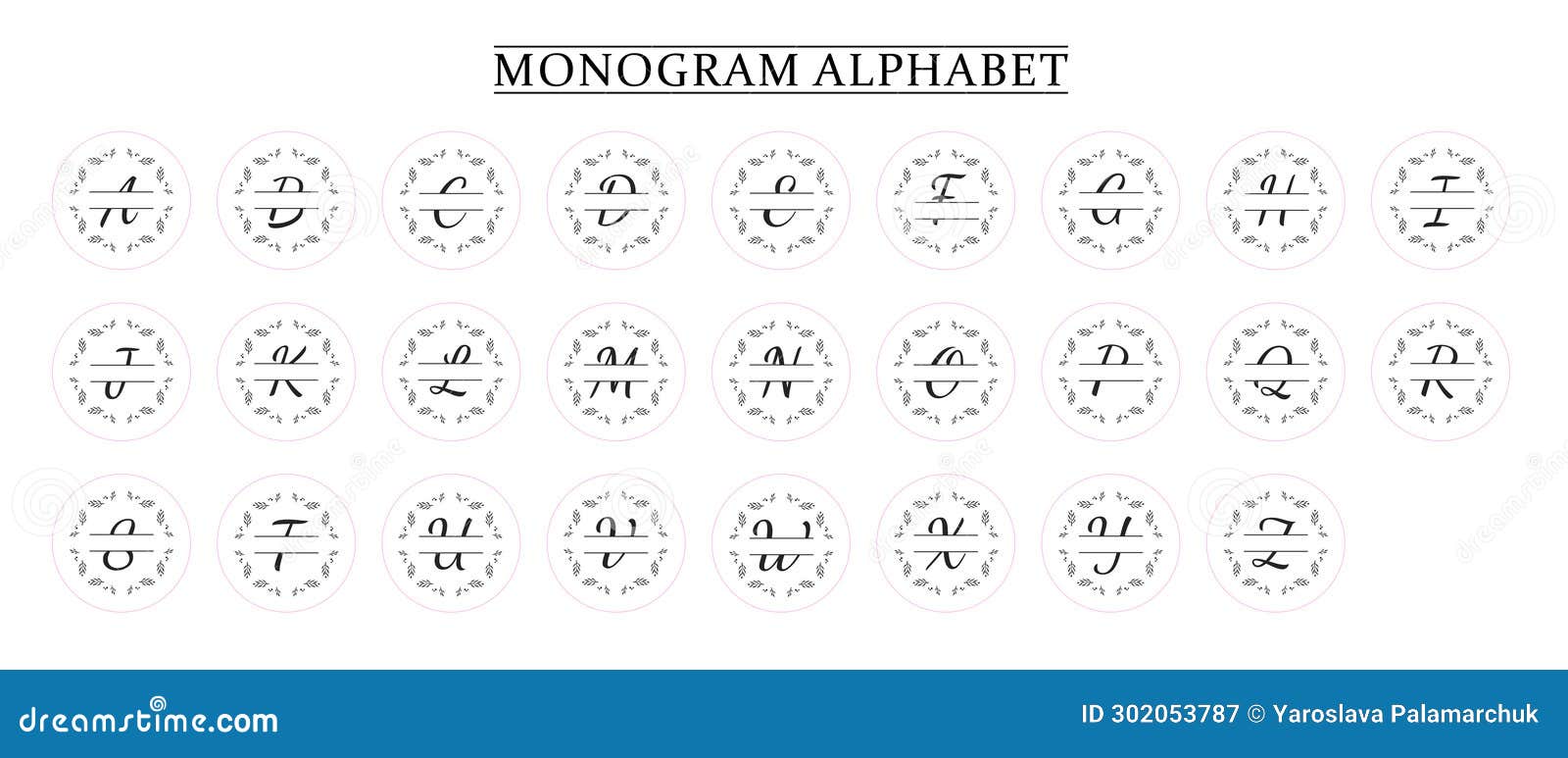 Family Monogram Letter A-Z, Set Of Split Alphabet For Monogram ...