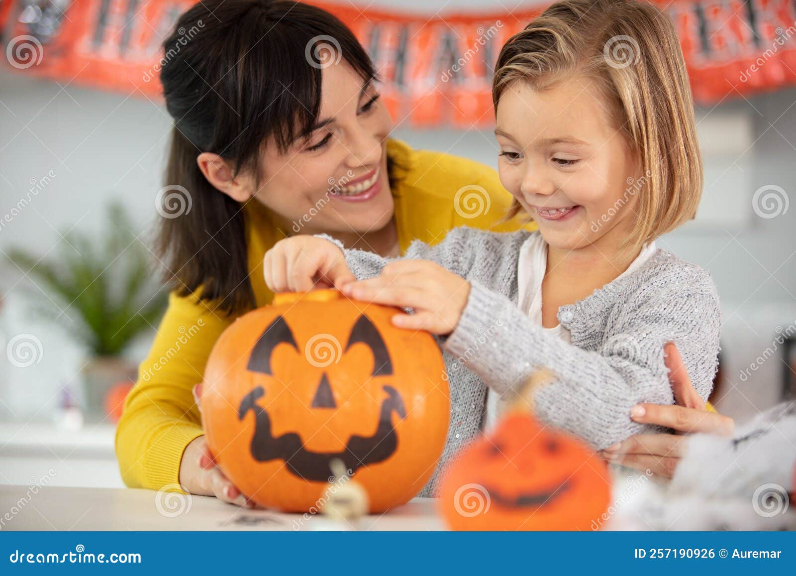 Family Mother and Daughter Getting Ready for Celebration Stock Photo ...