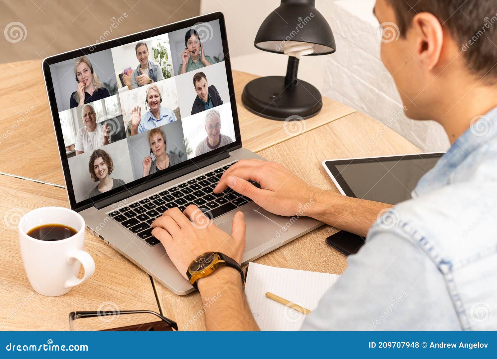 Family Multi Generational Using Conference Application for Meeting ...