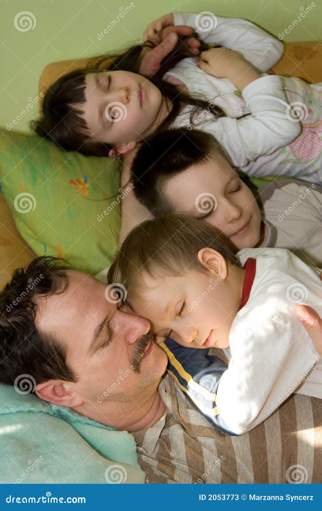 Family Nap stock image. Image of familiar, dream, casual - 2053773