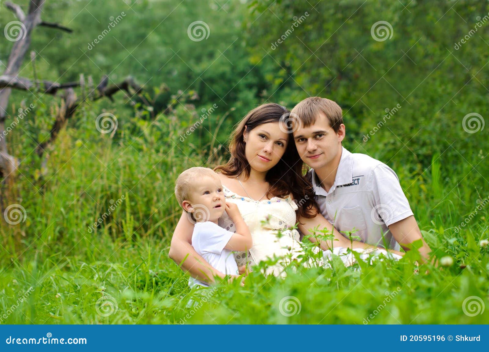 Family on the nature stock photo. Image of pregnant, wife - 20595196
