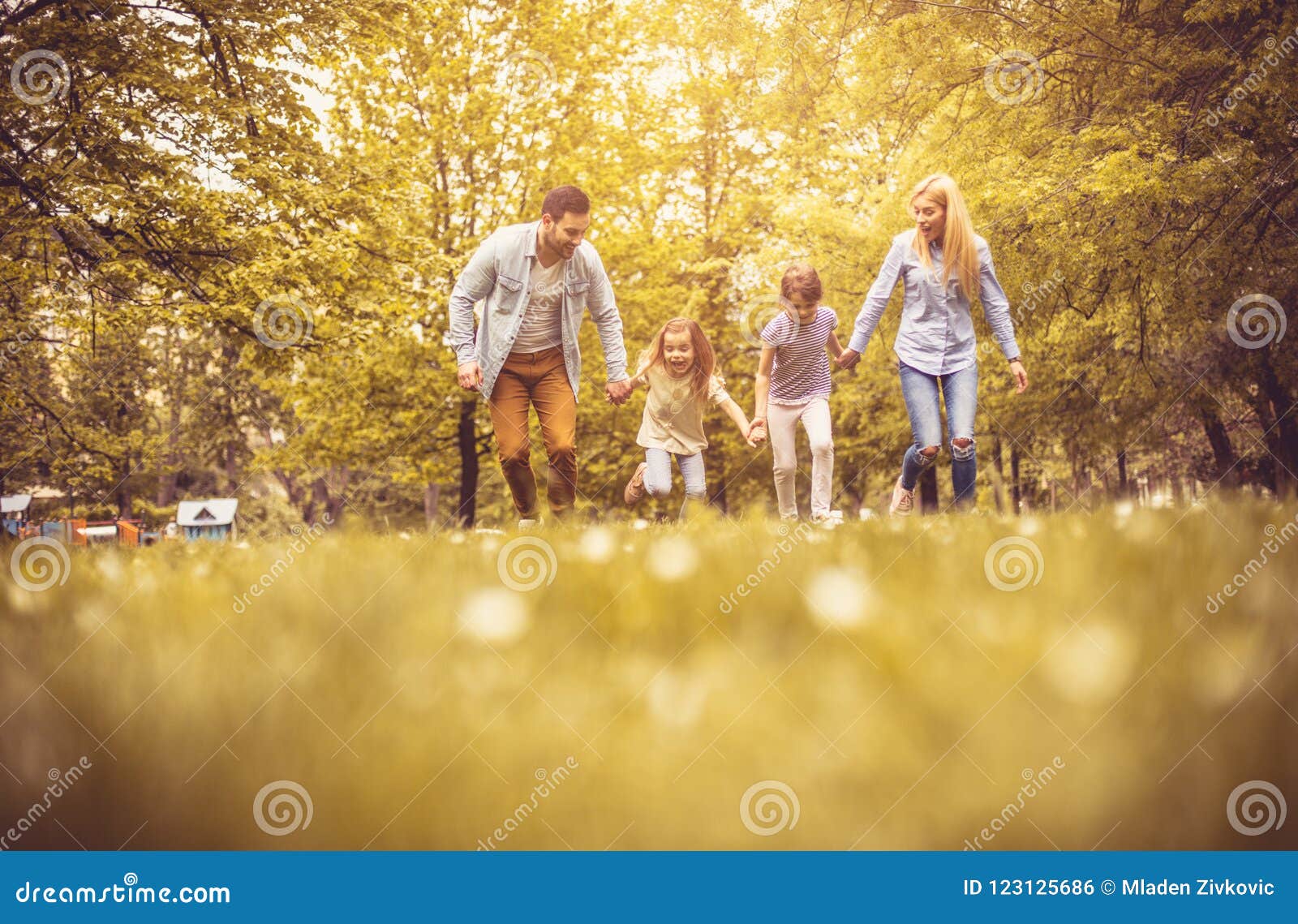 Family in nature. stock photo. Image of group, activity - 123125686