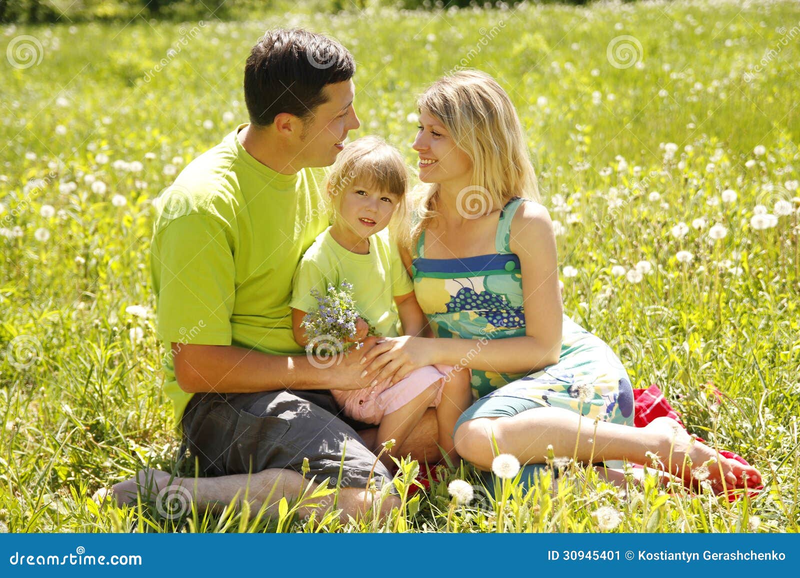 Family on the nature stock image. Image of pretty, grass - 30945401