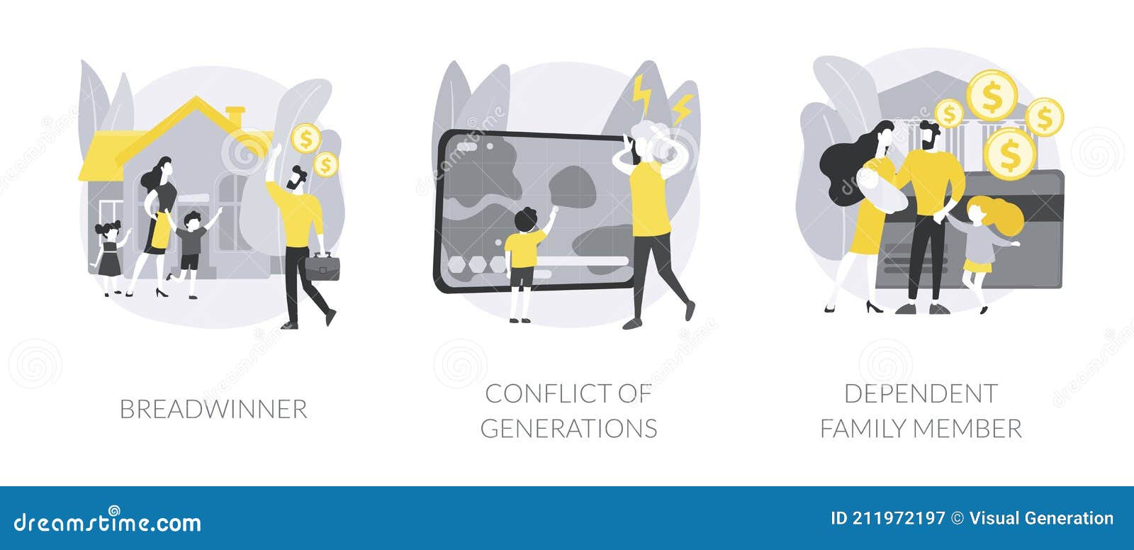 Family Needs and Communication Abstract Concept Vector Illustrations ...