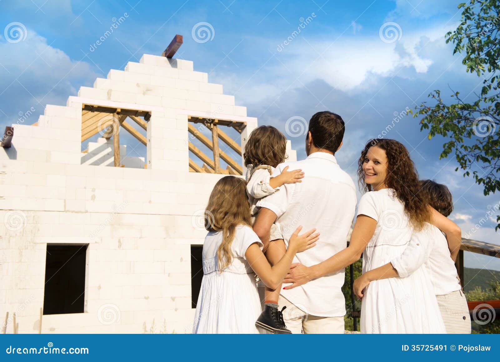 Family with new house stock image. Image of lifestyle - 35725491
