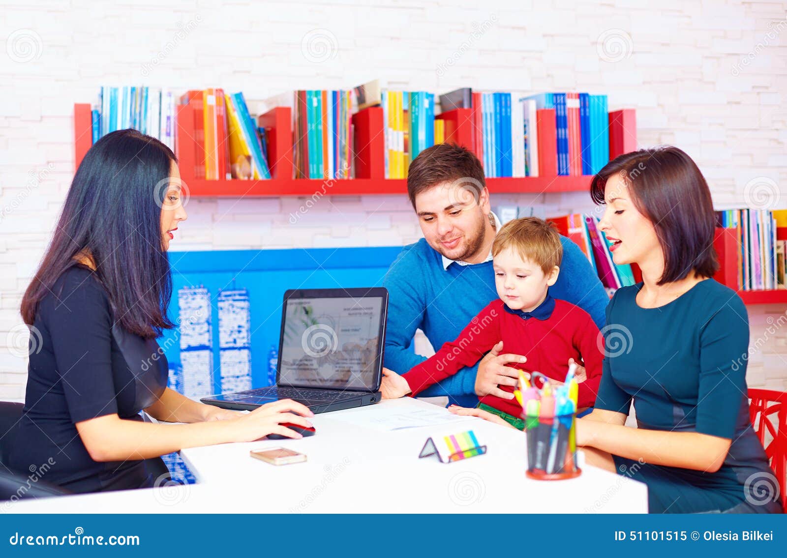 Family in Office at the Professional Stock Image - Image of parent ...