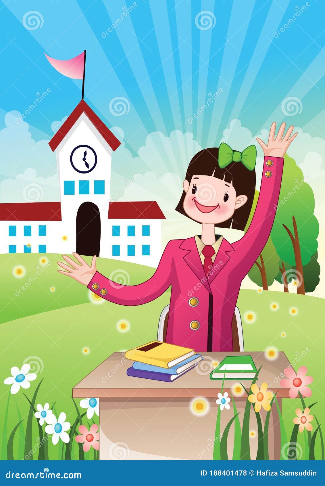 Family with One Child. Vector Illustration Decorative Design Stock ...