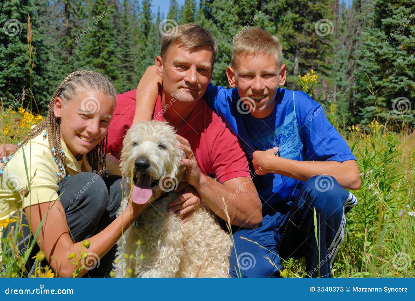 Family outdoor with dog stock image. Image of happiness - 3540375