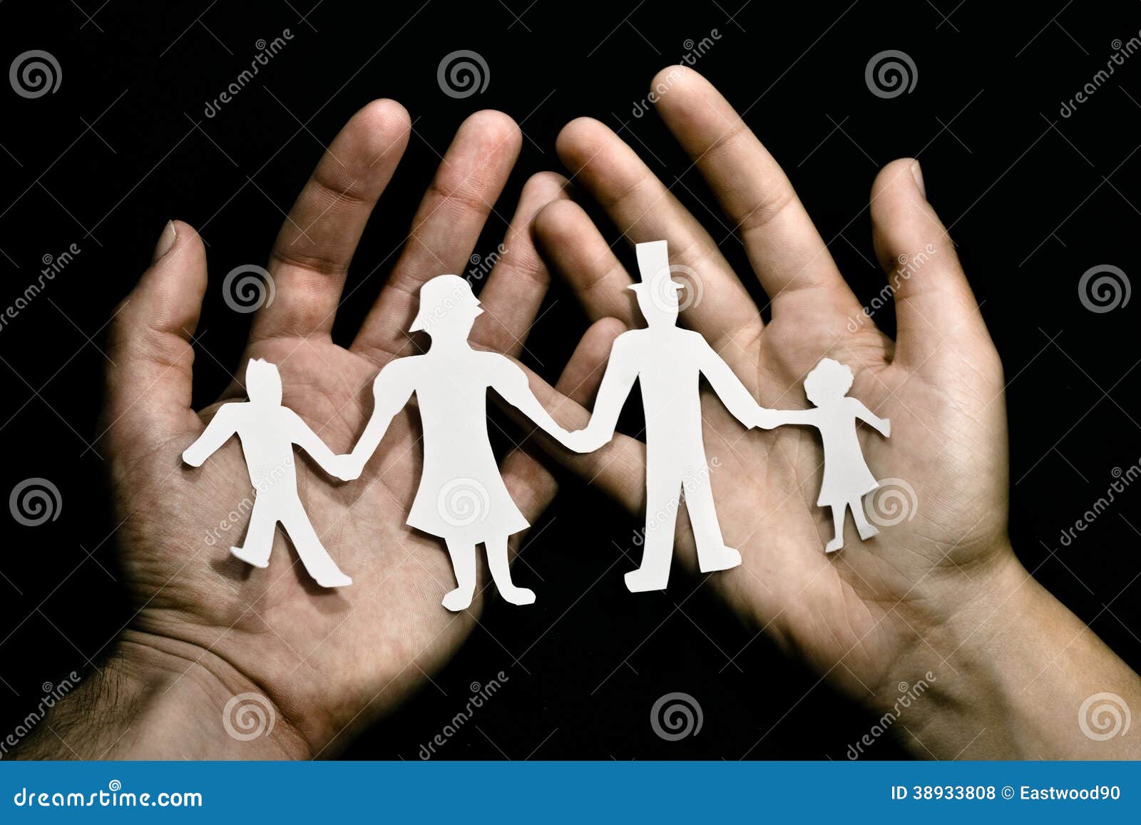 Family papercut in hands stock photo. Image of desire - 38933808