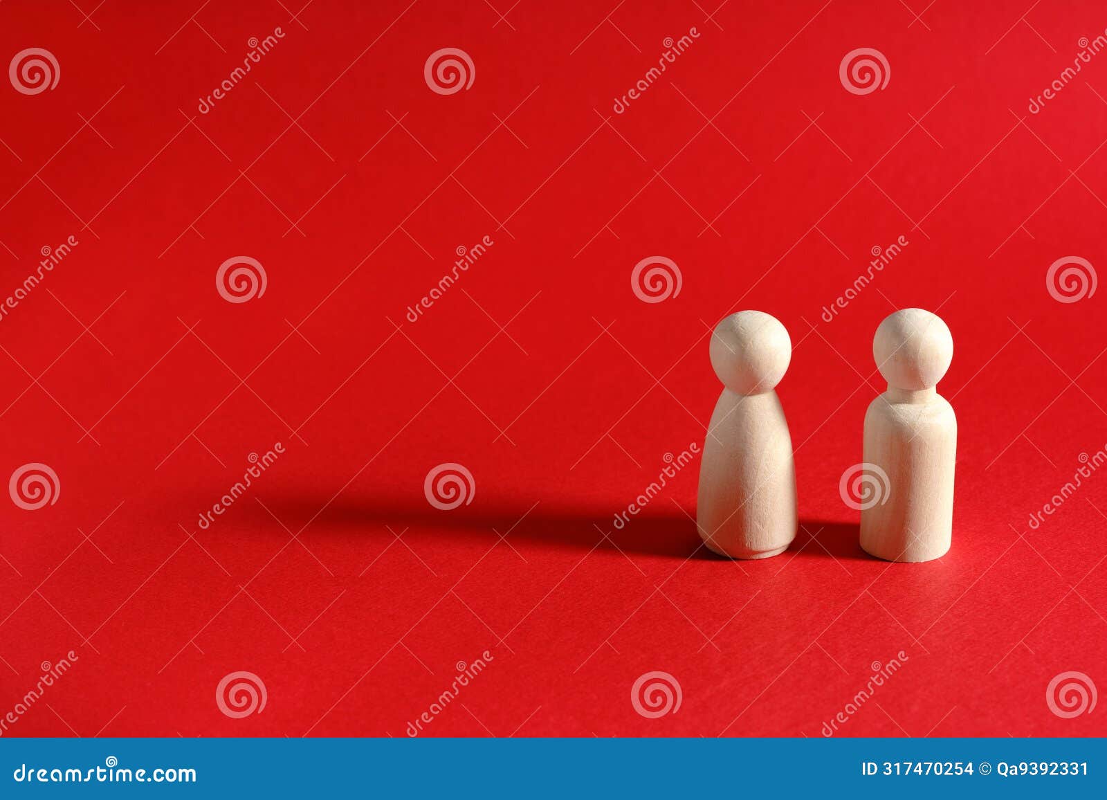 Family People Figures on Red Background. Concept of Family, Values ...