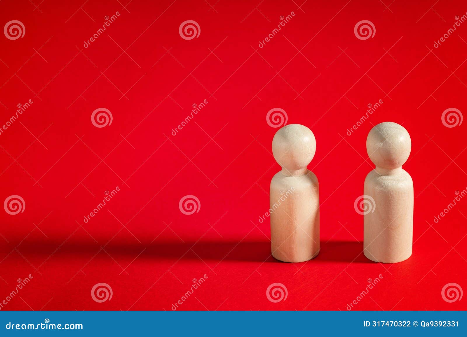 Family People Figures on Red Background. Concept of Family, Values ...