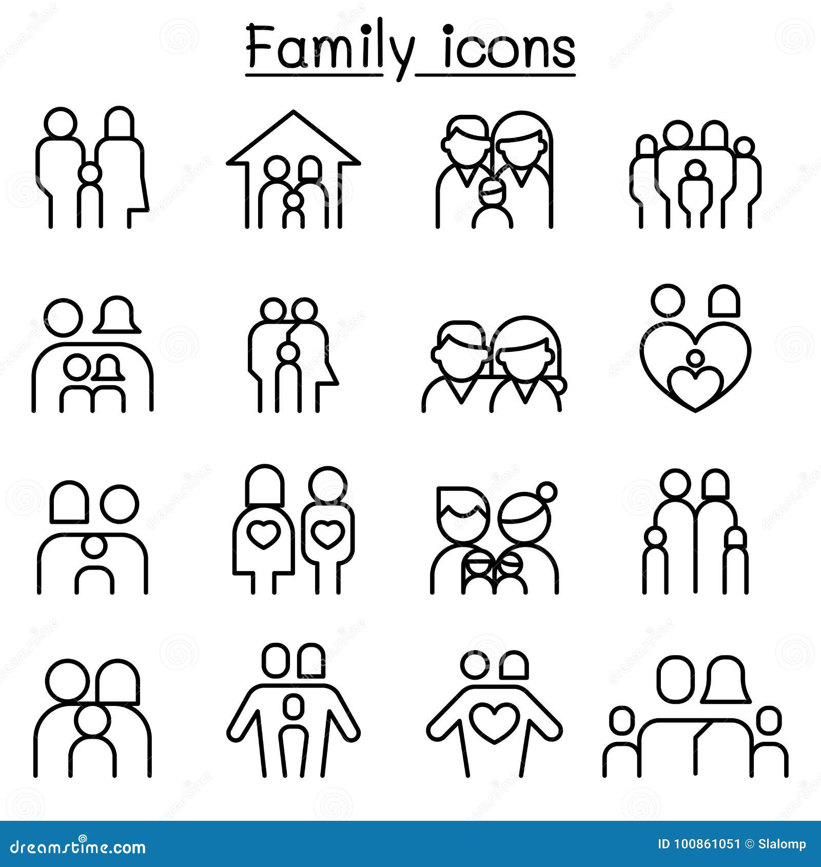 Home Family Line Icon Set Stock Illustrations – 4,695 Home Family Line ...