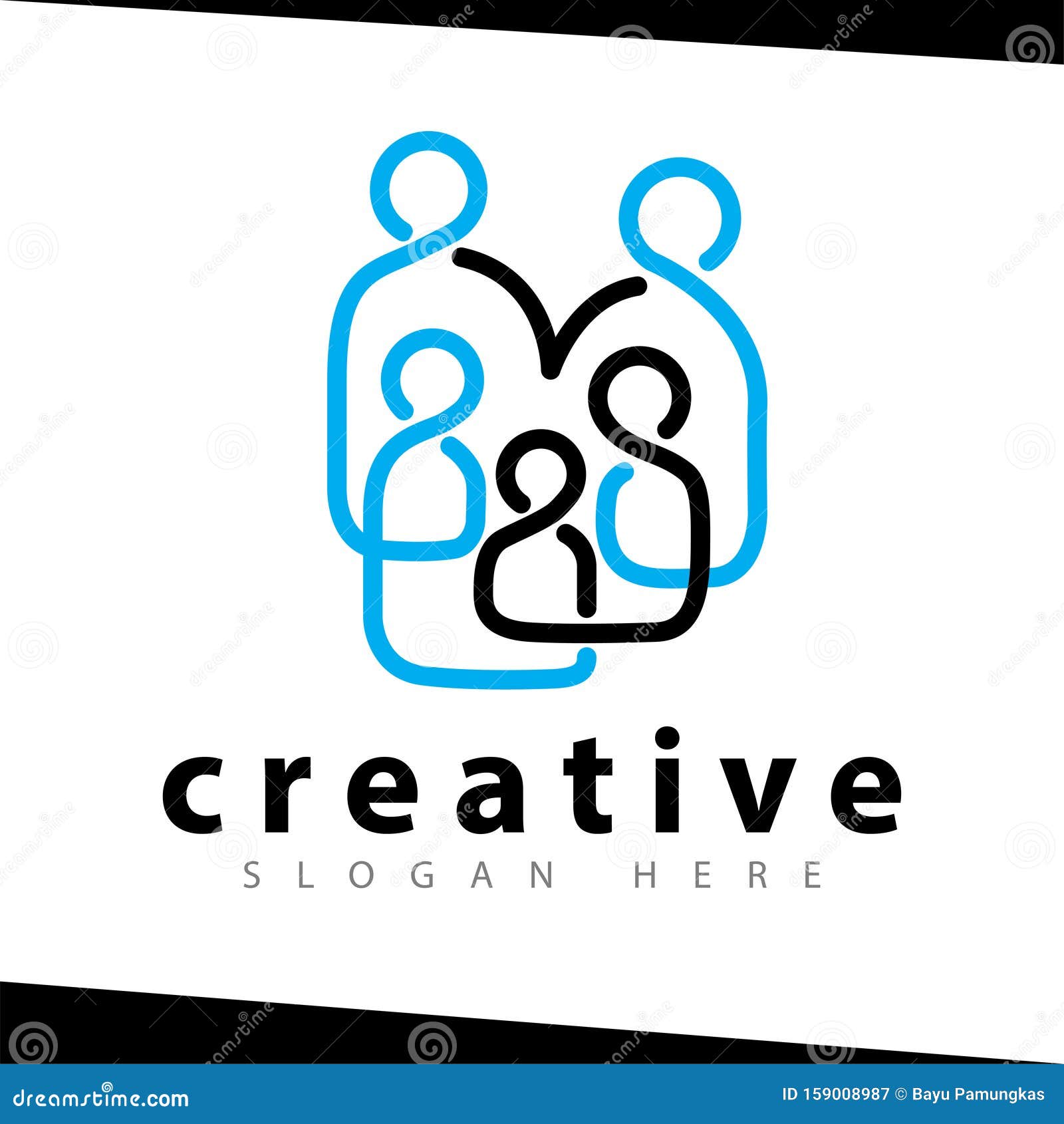 Family People Line Logo Vector Template Stock Vector - Illustration of ...