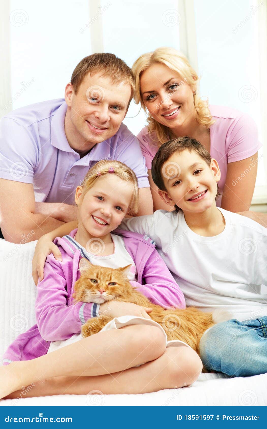 Family with pet stock image. Image of mother, group, caucasian - 18591597