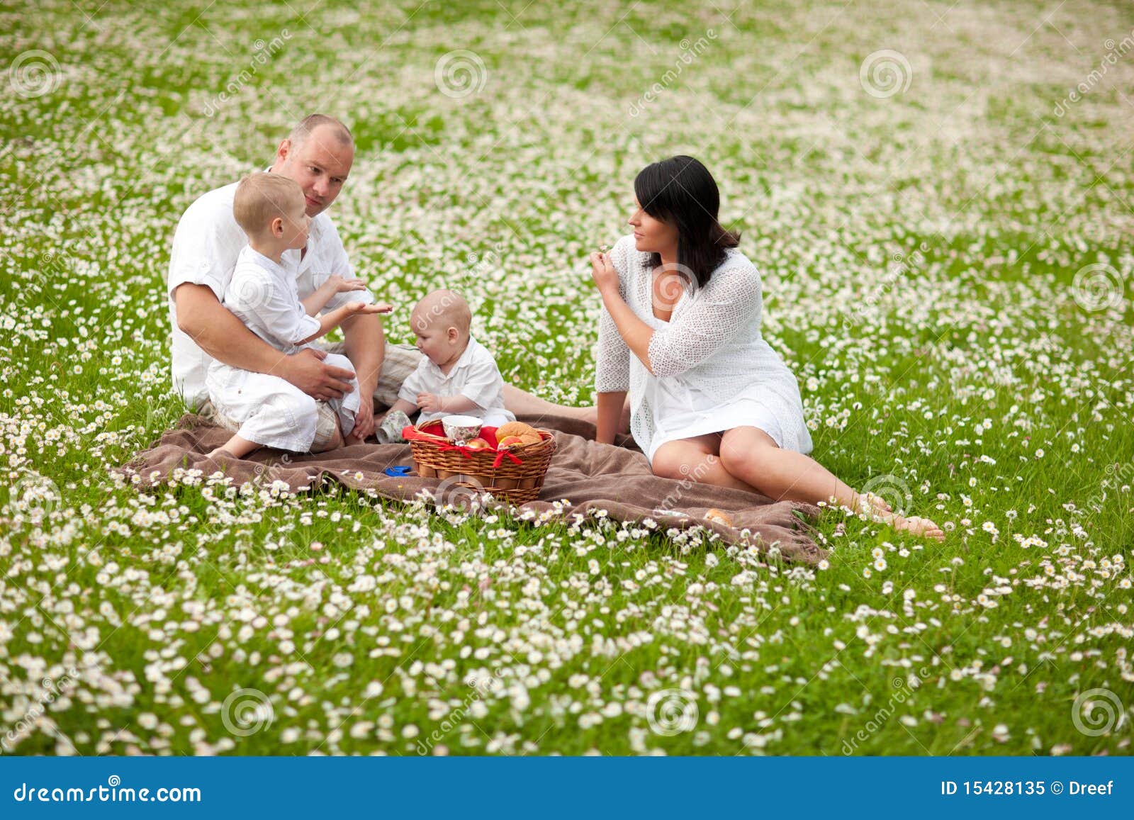 Family picknic stock image. Image of meadow, adult, outdoors - 15428135