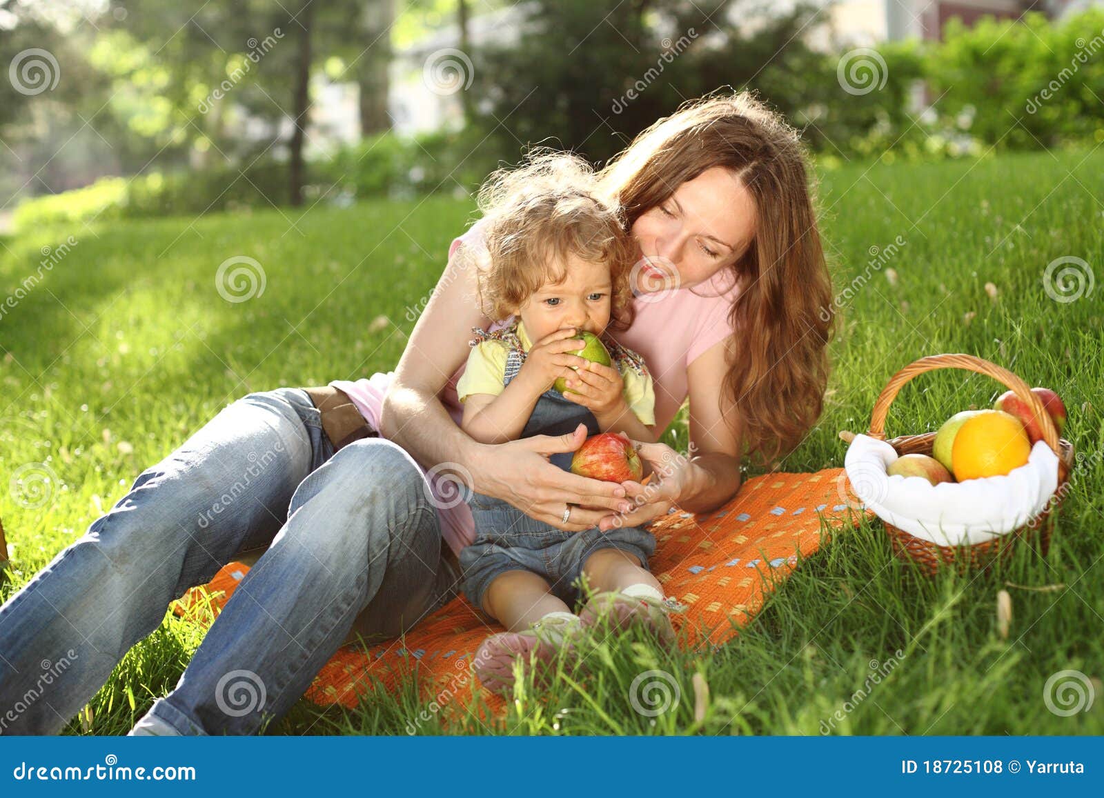Family on picnic stock photo. Image of looking, lifestyle - 18725108