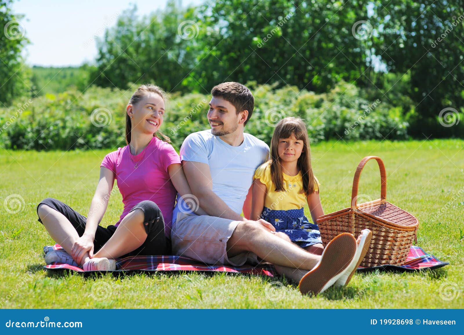 Family on picnic stock photo. Image of family, happy - 19928698