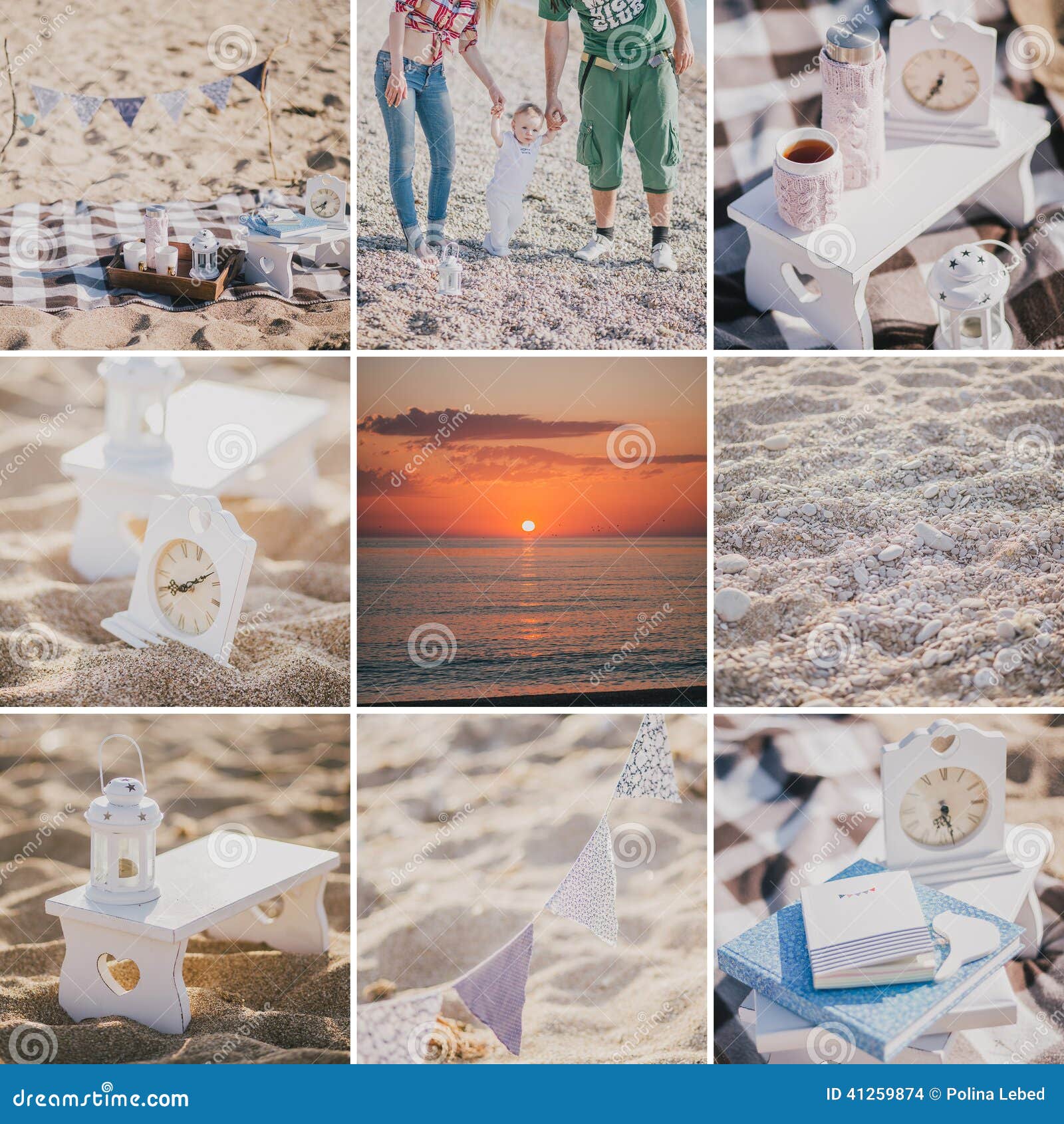 Sea And Beach Collage Royalty-Free Stock Photography | CartoonDealer ...
