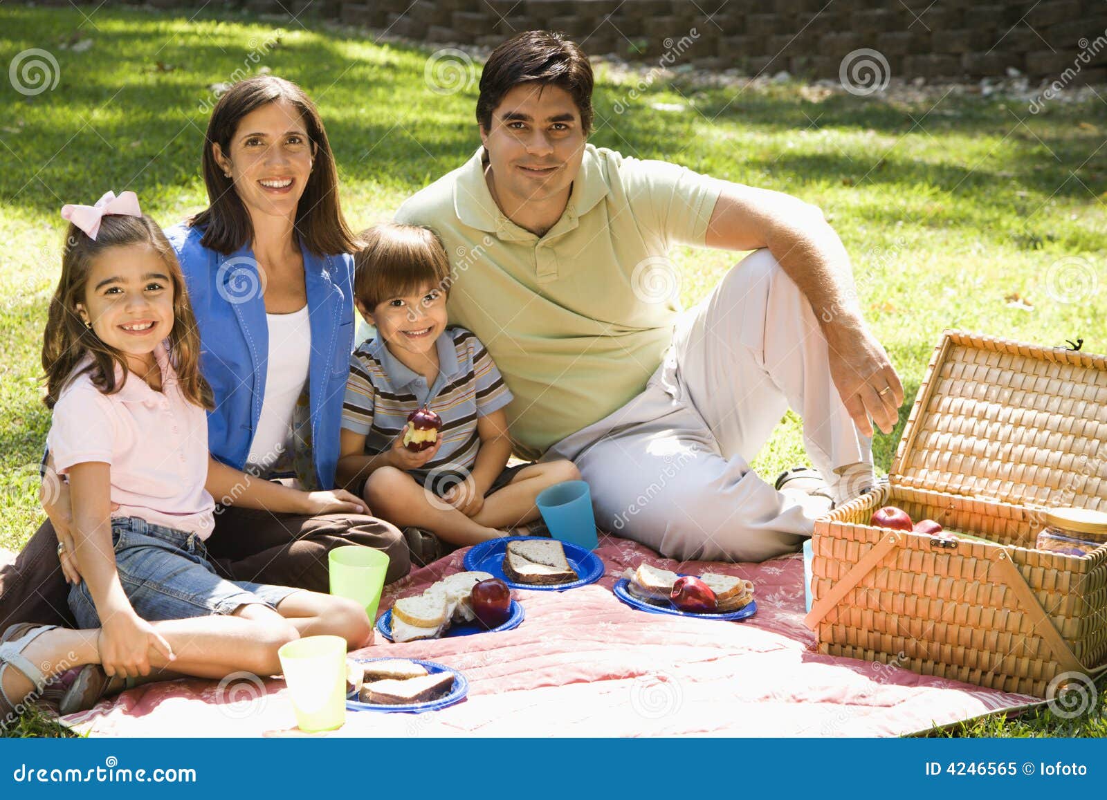 Family picnicing. stock image. Image of male, hispanic - 4246565