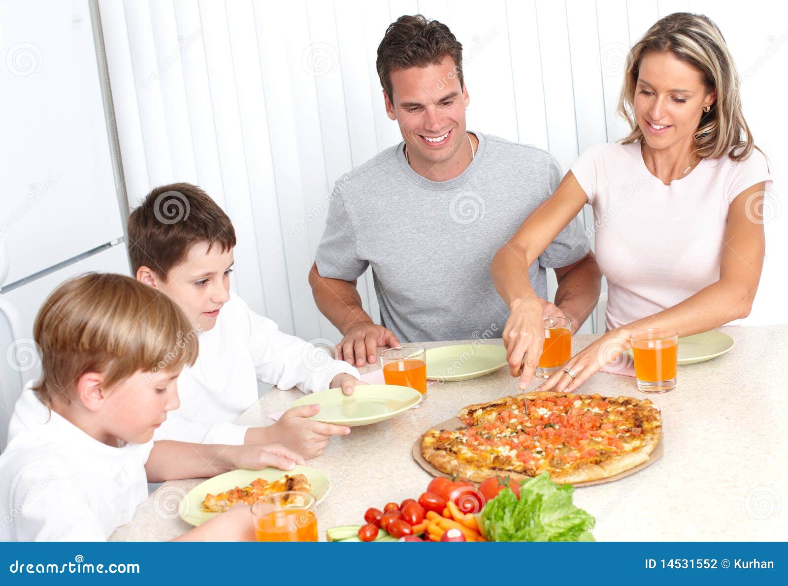 Family pizza stock photo. Image of mother, generation - 14531552