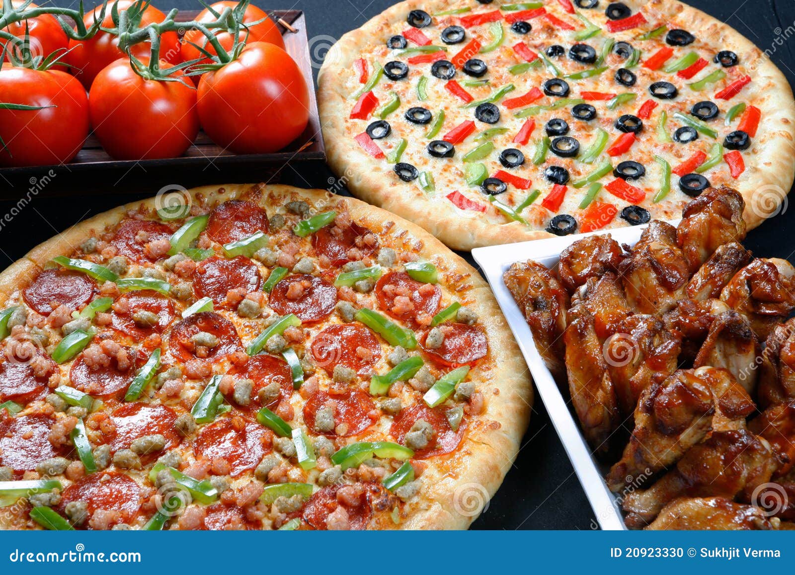 Family pizza combo stock photo. Image of deal, crispy - 20923330