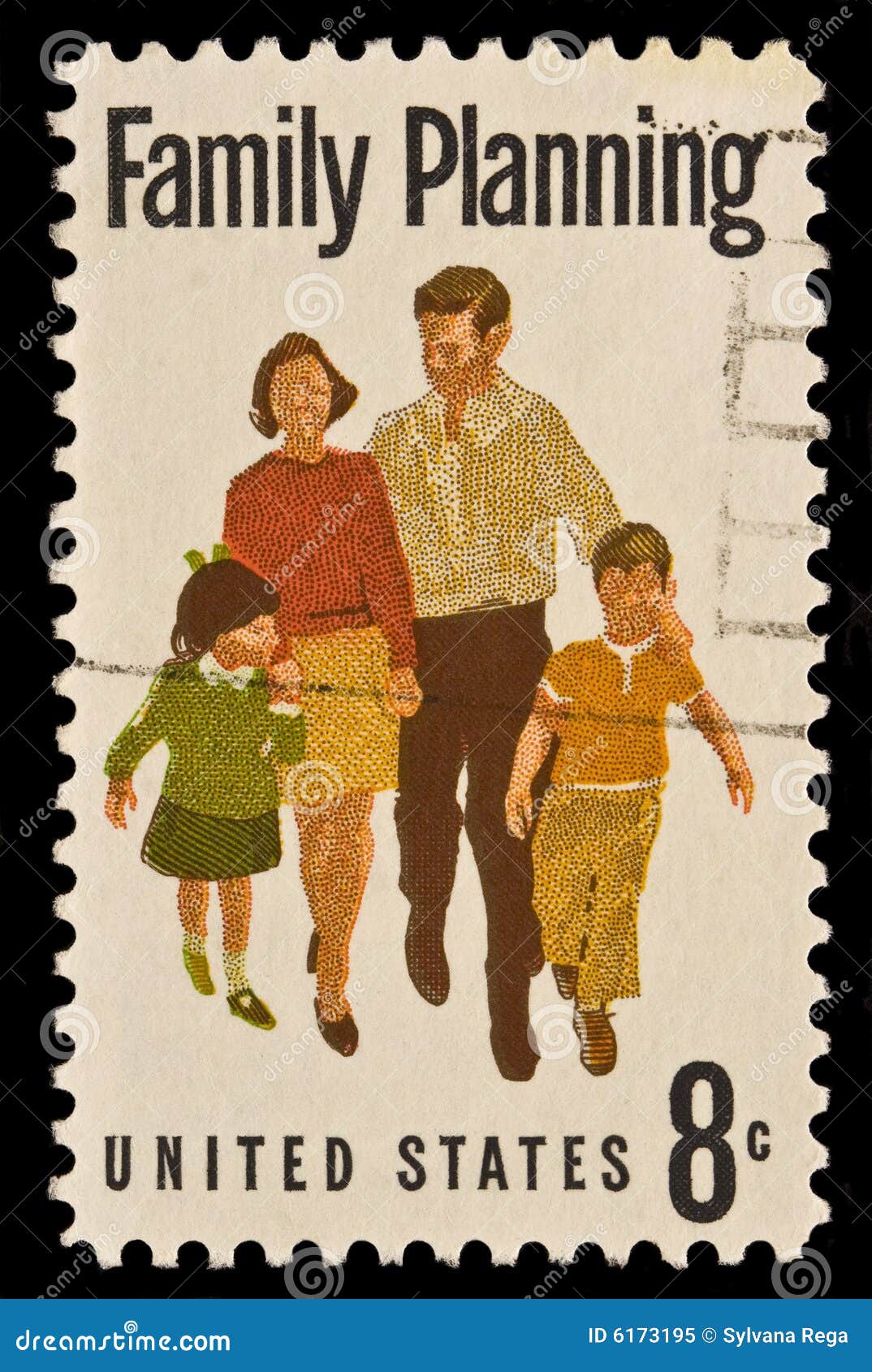 Family Planning Postal Stamp Editorial Image - Image of retro, canceled ...
