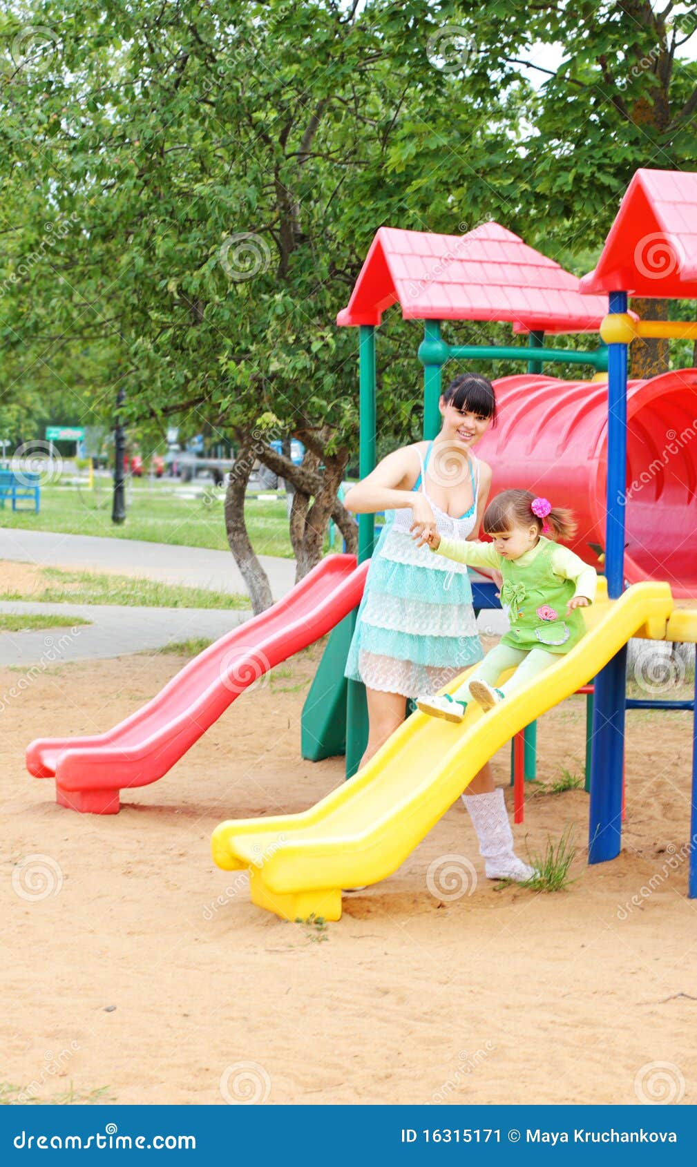Family on playground stock image. Image of playground - 16315171