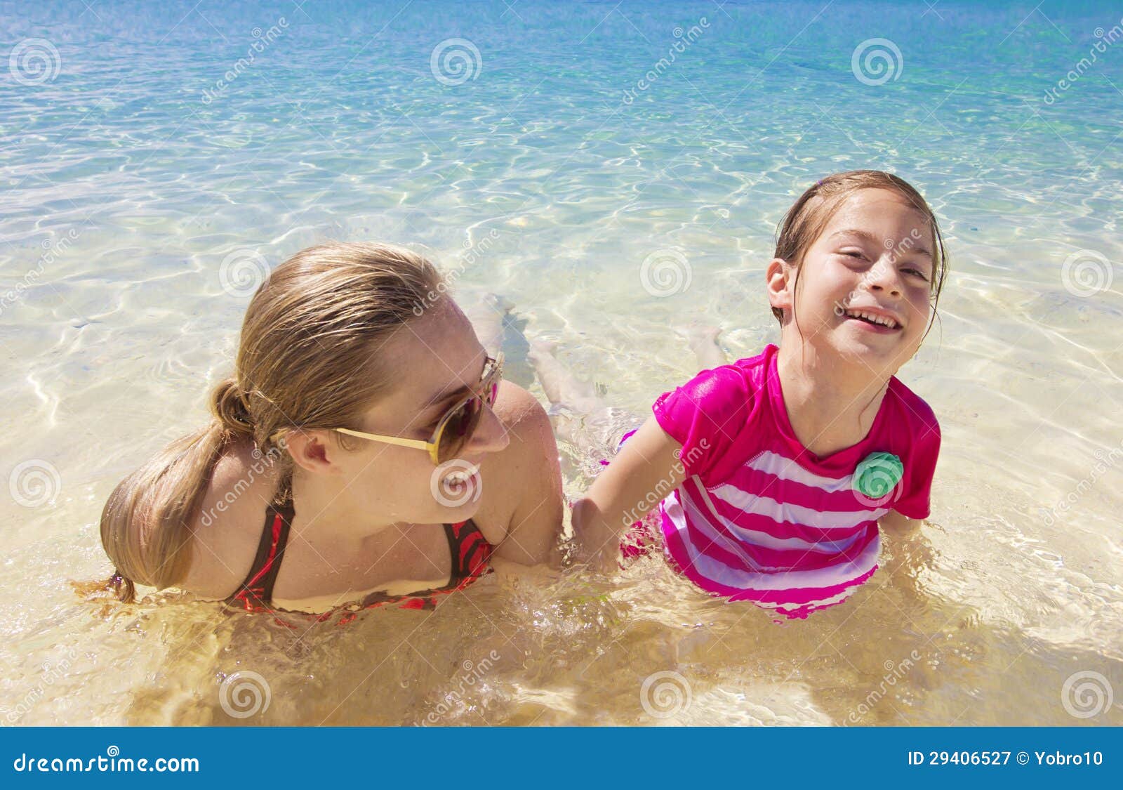 Family Playing in the Beautiful Ocean Stock Image - Image of living ...