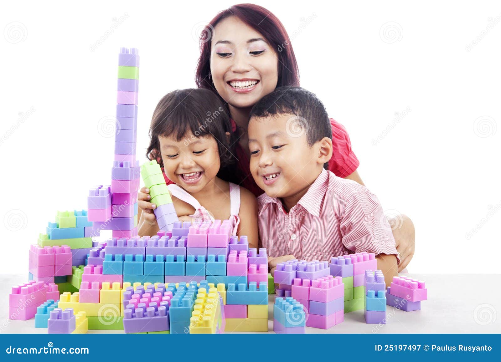 Family playing with blocks stock image. Image of girl - 25197497