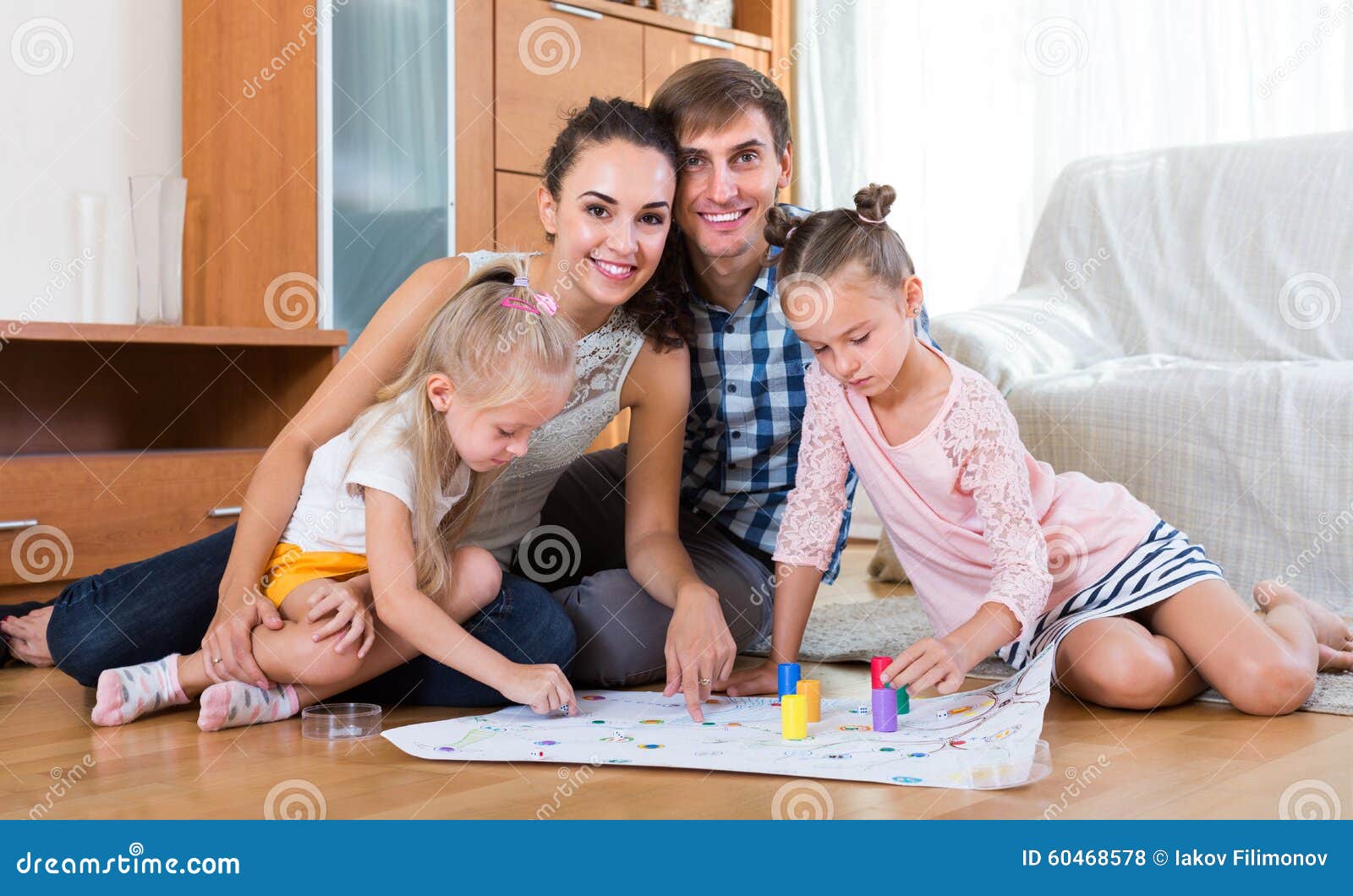 Family Playing at Board Game Stock Photo - Image of luck, game: 60468578