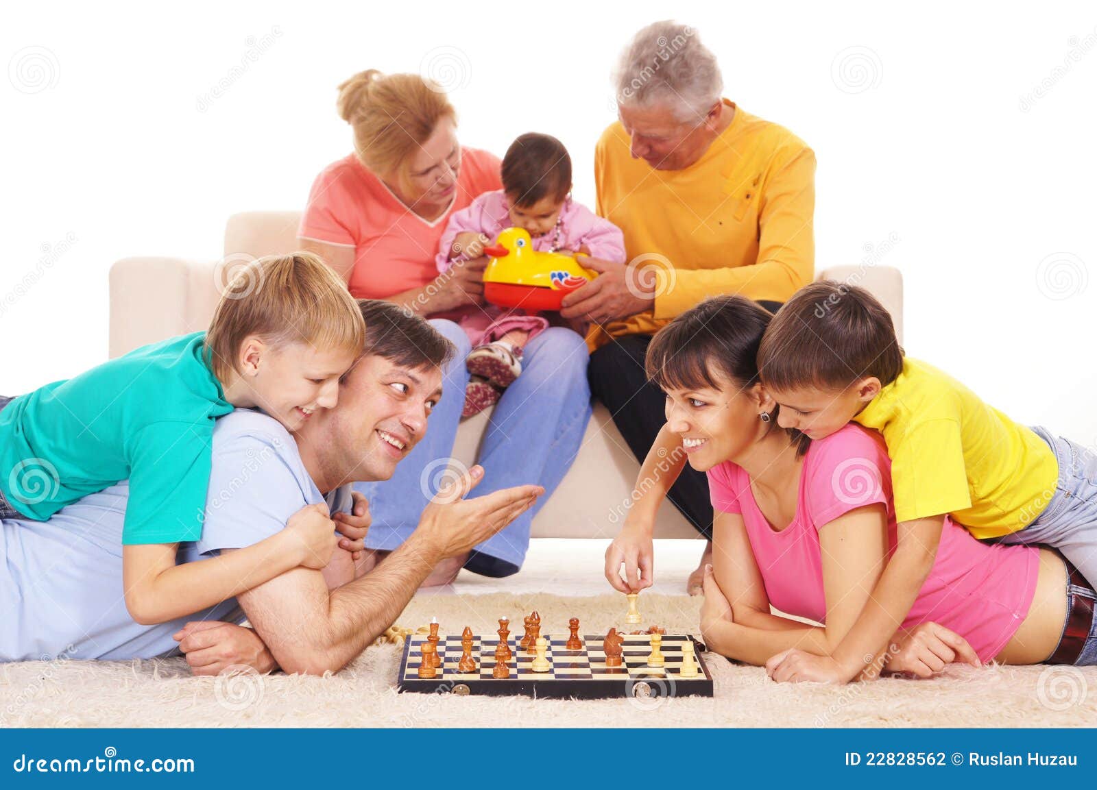 Family playing chess stock photo. Image of grandparents - 22828562