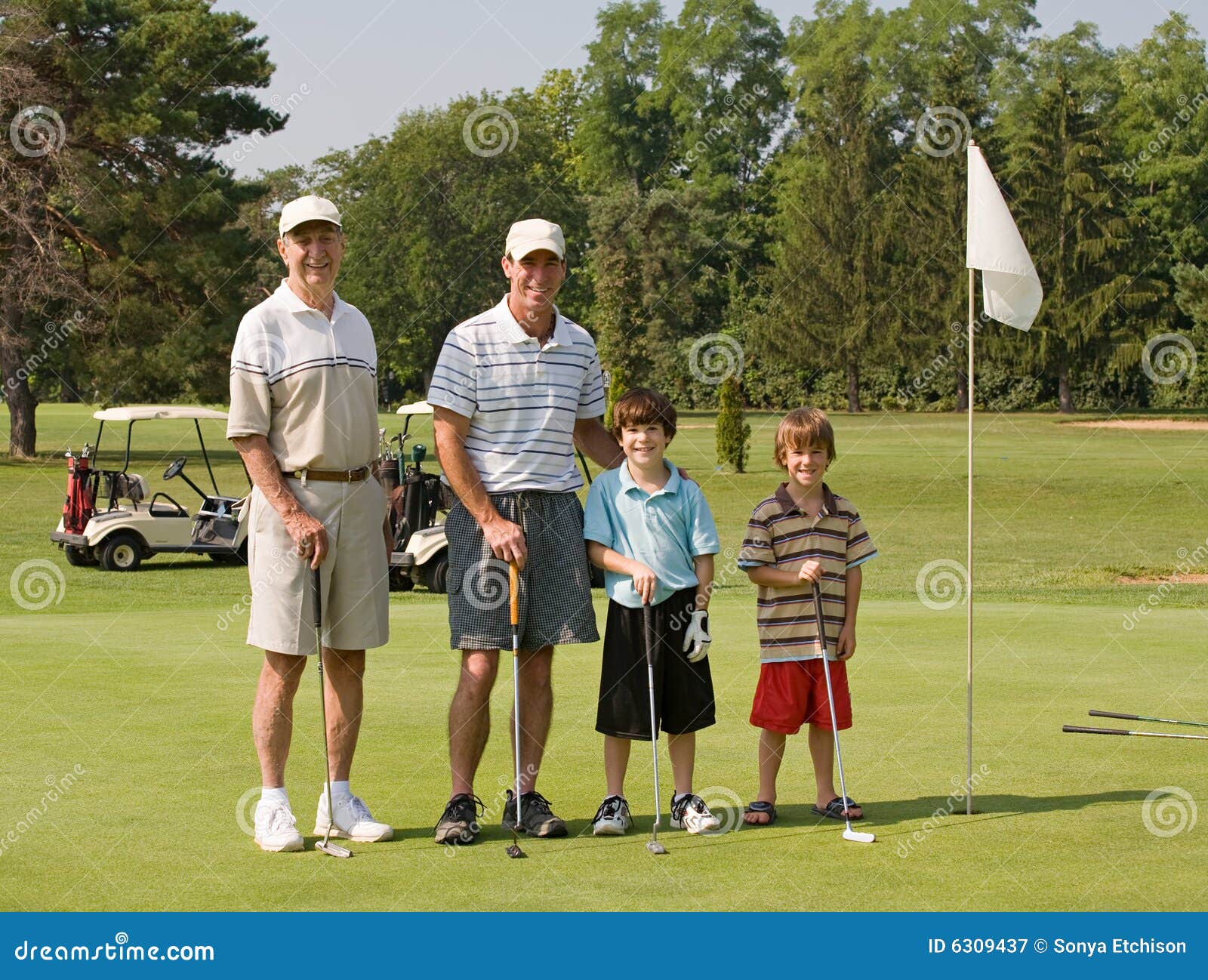 Family Playing Golf stock image. Image of child, grandson - 6309437