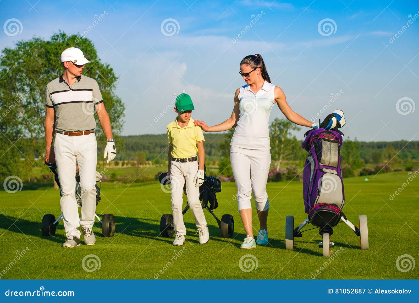 Family playing golf stock image. Image of cute, club - 81052887