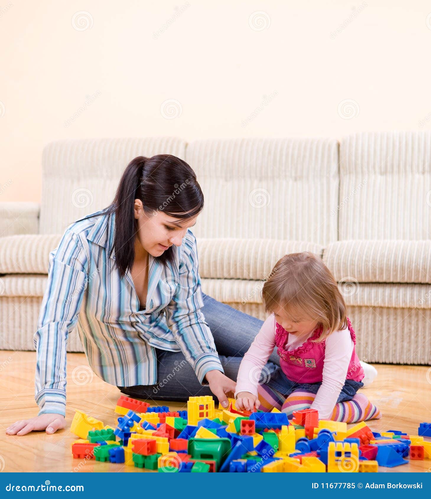 Family playing at home stock image. Image of block, color - 11677785