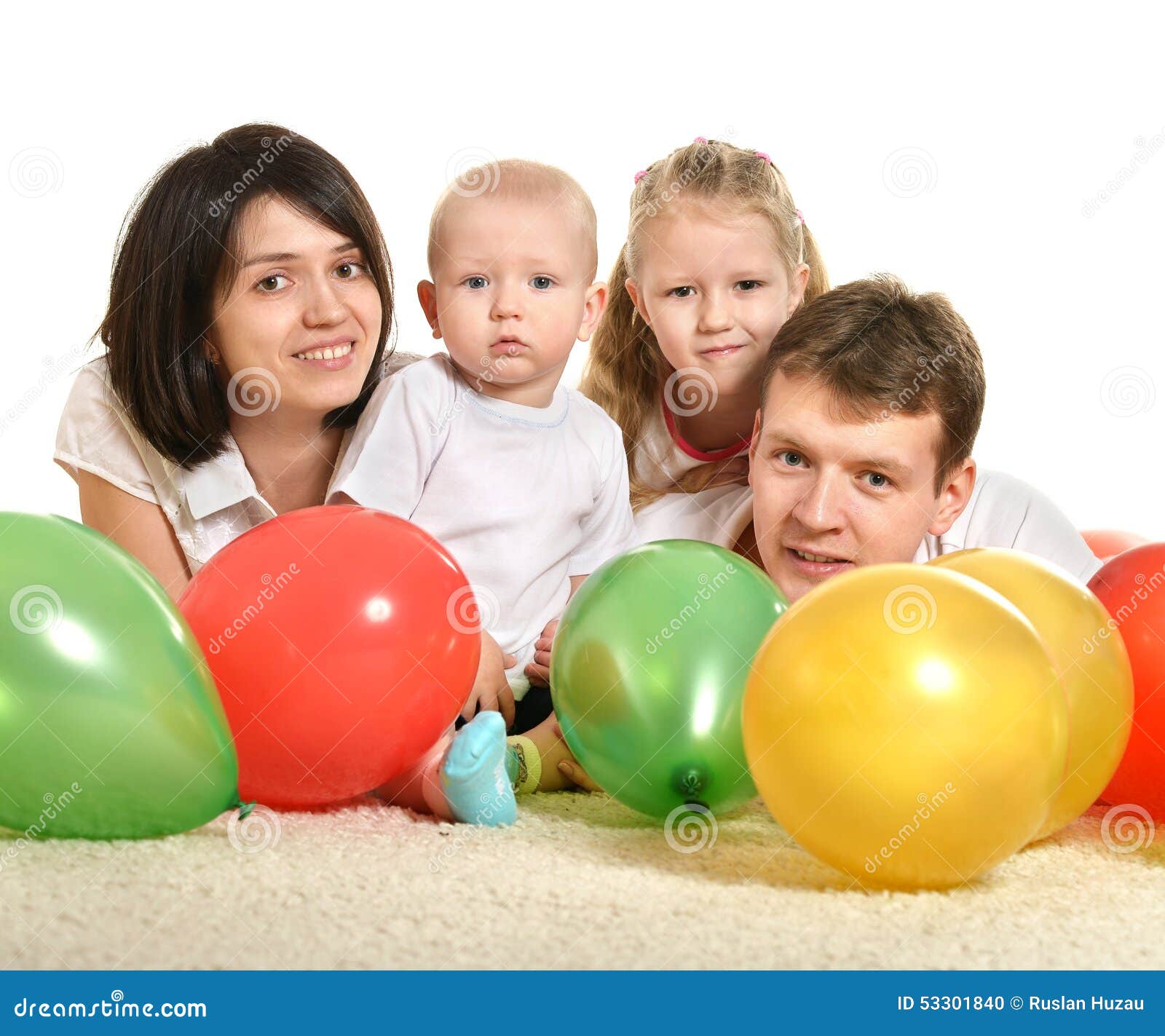 Family Playing Isolated on White Stock Photo - Image of childhood ...
