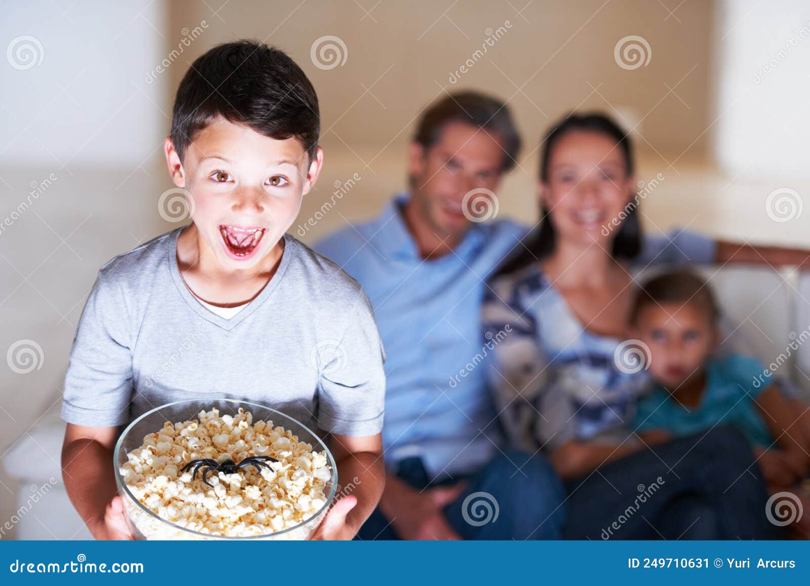 Aaaah. a Family Playing a Prank at Halloween. Stock Image - Image of ...