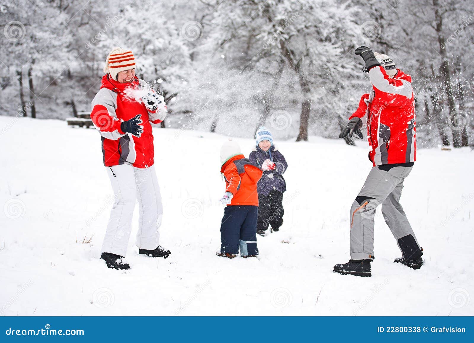 Family playing with snow stock photo. Image of enjoying - 22800338