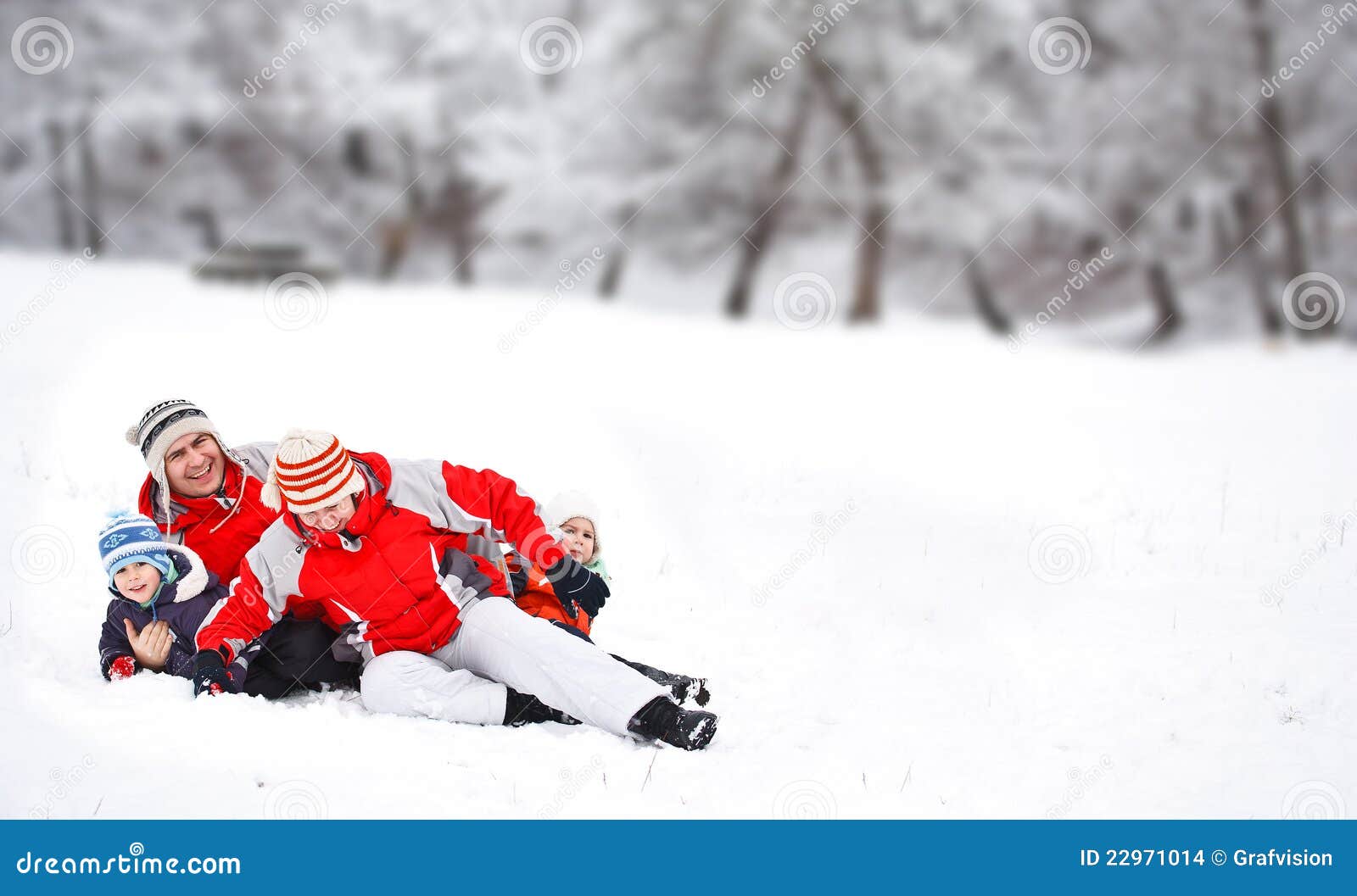Family playing with snow stock photo. Image of father - 22971014
