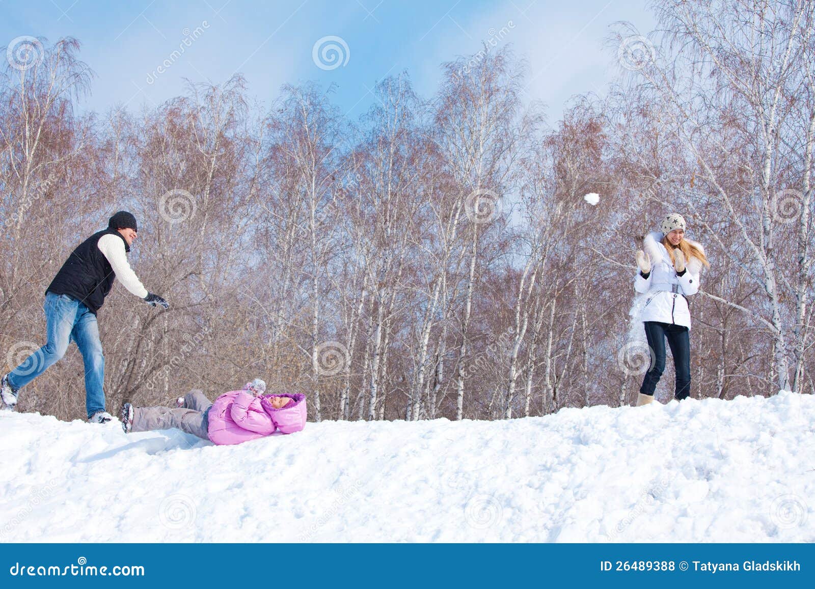 Family playing snowball stock photo. Image of caucasian - 26489388