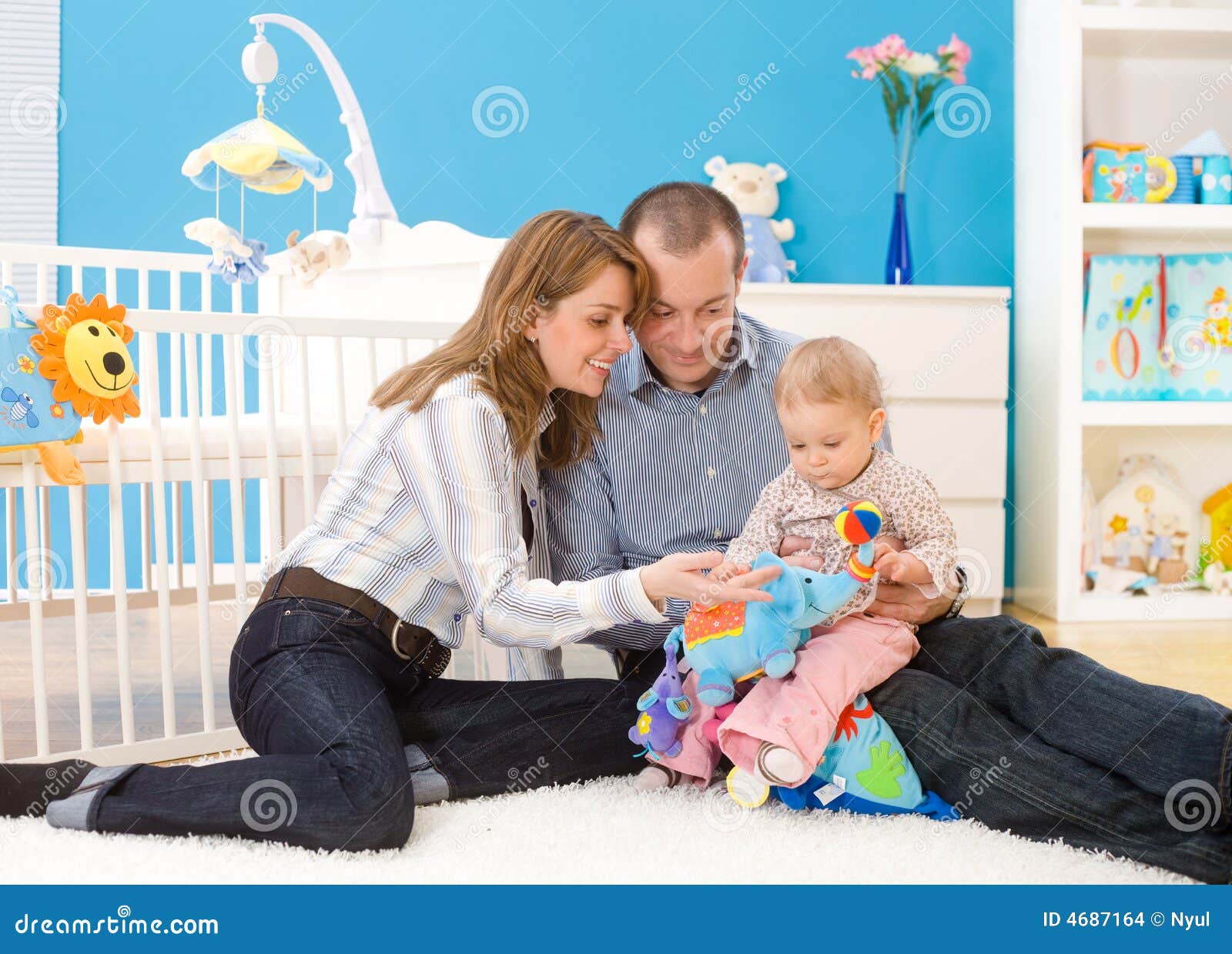 Family Playing Together at Home Stock Photo - Image of blue, females ...