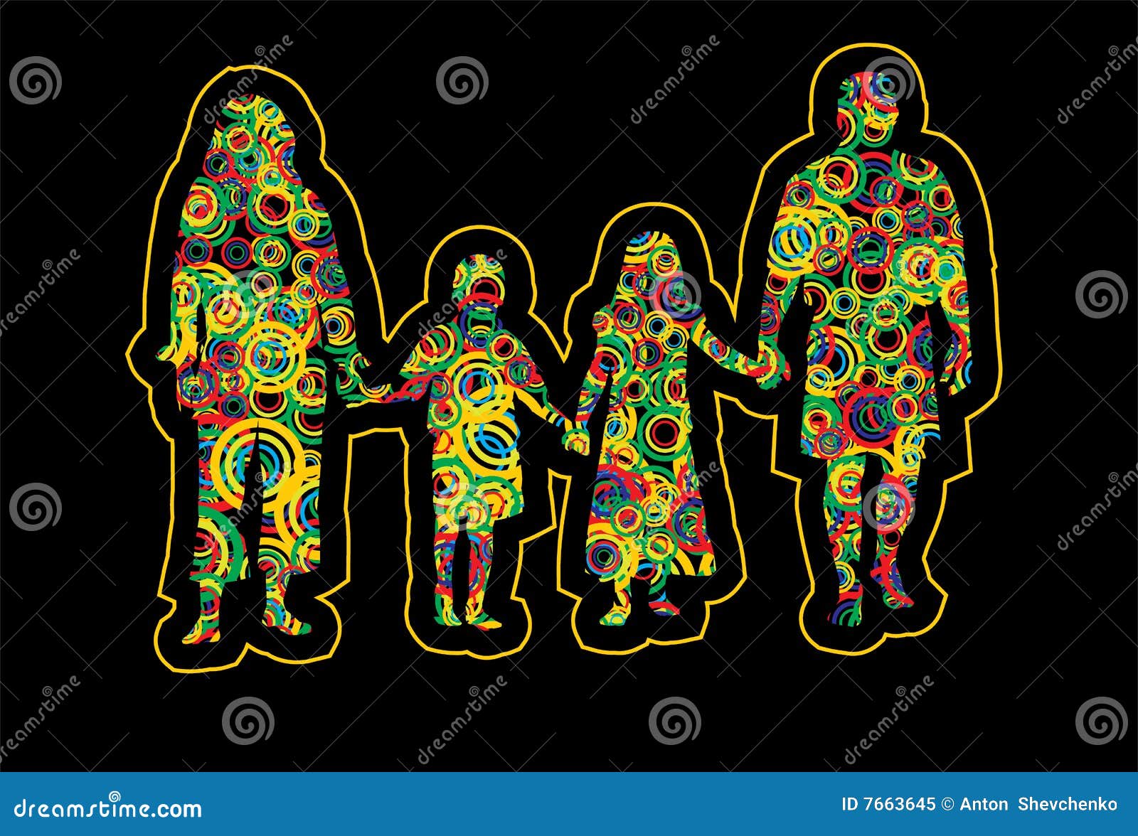 Family-Pop-Art stock vector. Illustration of clipart, illustrations ...