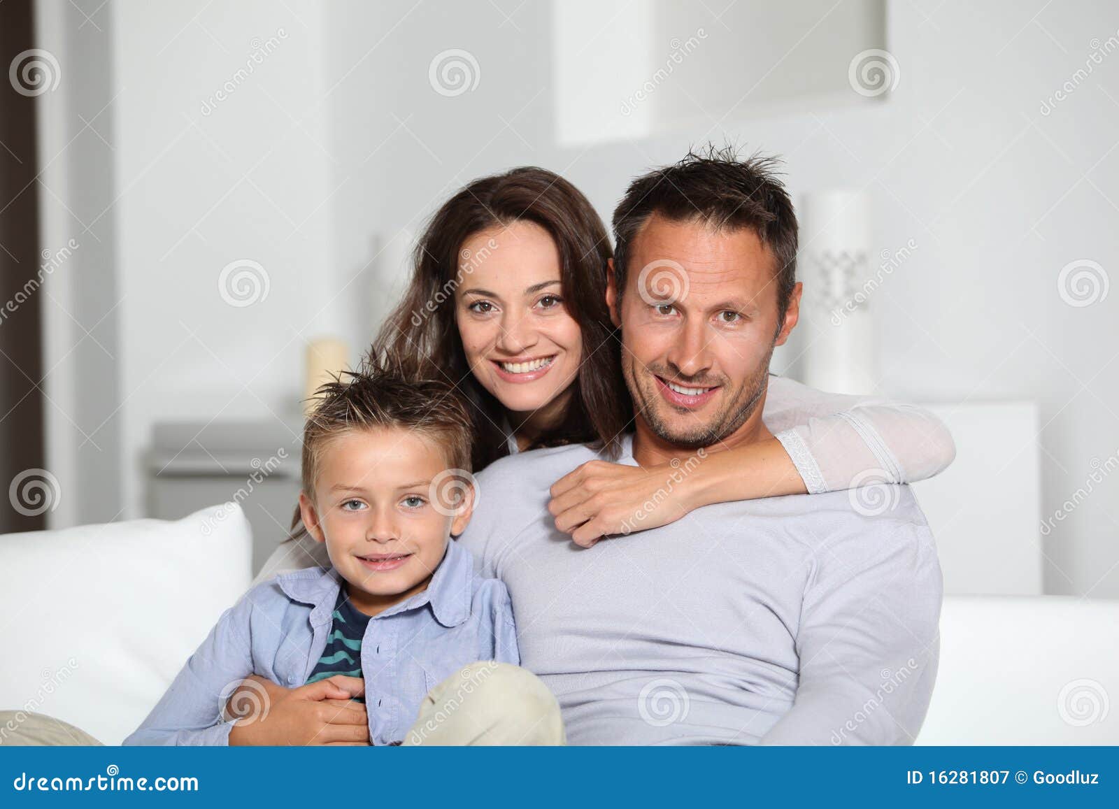 Family portrait stock image. Image of indoors, happy - 16281807